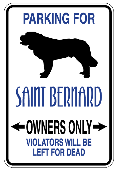 Saint Bernard Parking Only Sign Decal – Revelation Graphics And Apparel